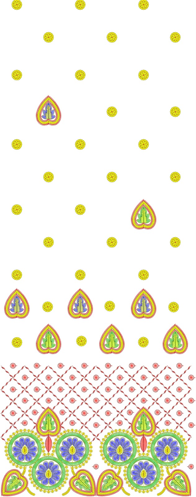 EmbDesignTube: Daman Saree Pallu with Zari Embroidery Design Download