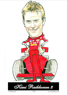 THE CARTOONSTORE: F1 KIMI RAIKKONEN TWO CARTOON PORTRAITS