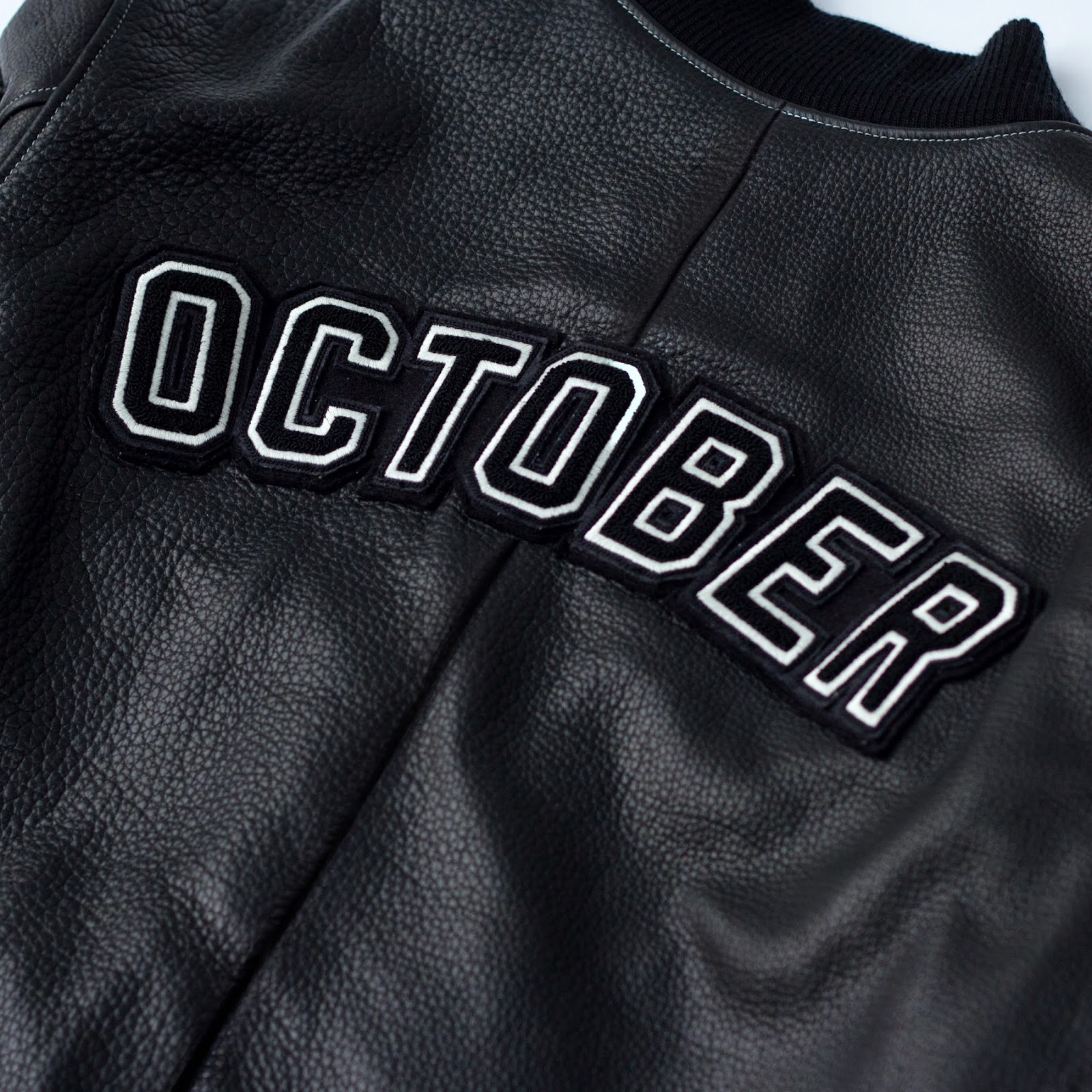 OCTOBERS VERY OWN: OVO x ROOTS 2015 LEATHER "OCTOBER" VARSITY JACKET