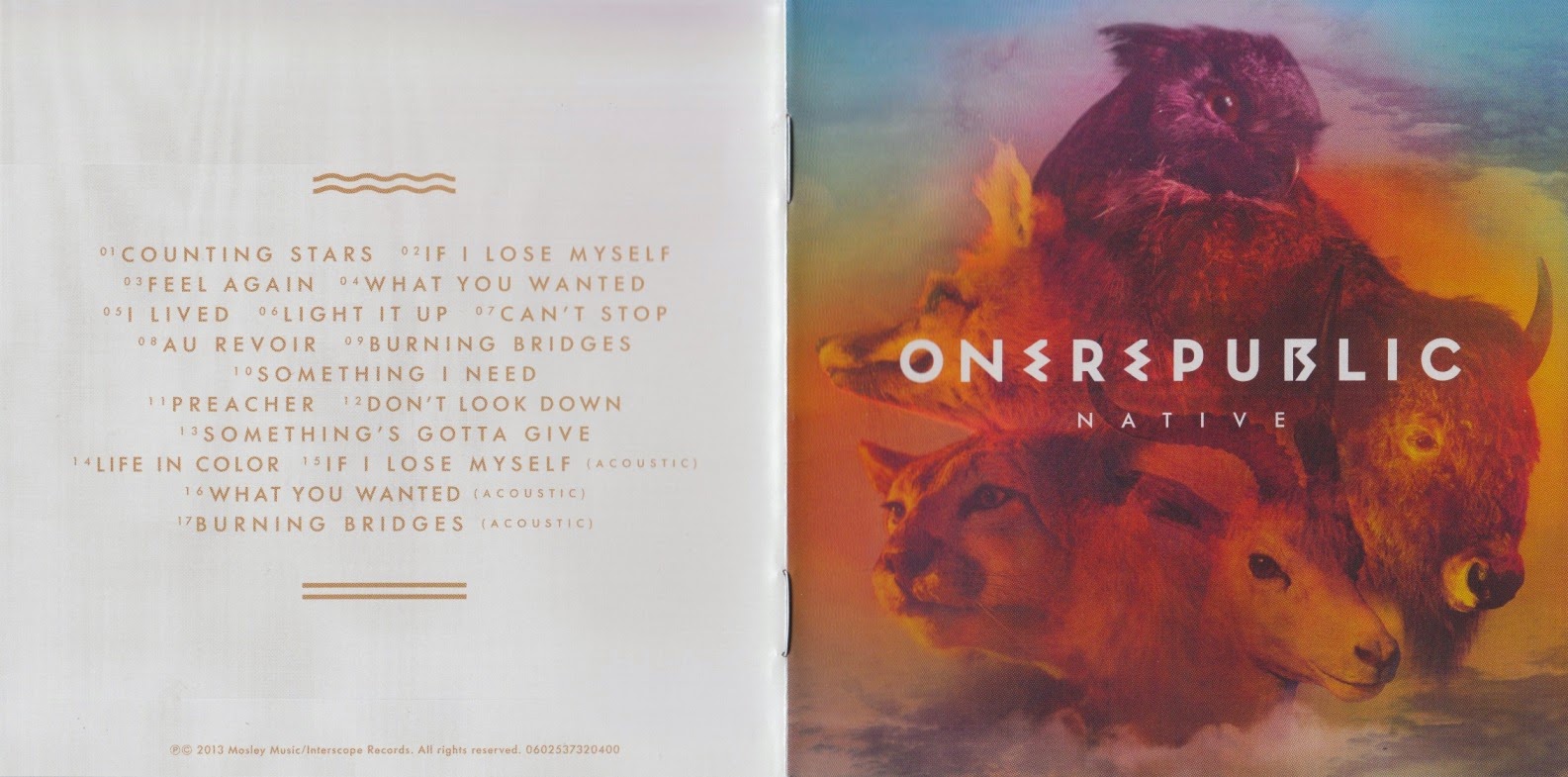 Encarte: OneRepublic - Native (Deluxe Edition) - Encartes Pop
