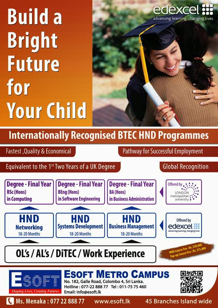 Internationally Recognised Edexcel HND's from ESOFT - ESOFT Metro Campus