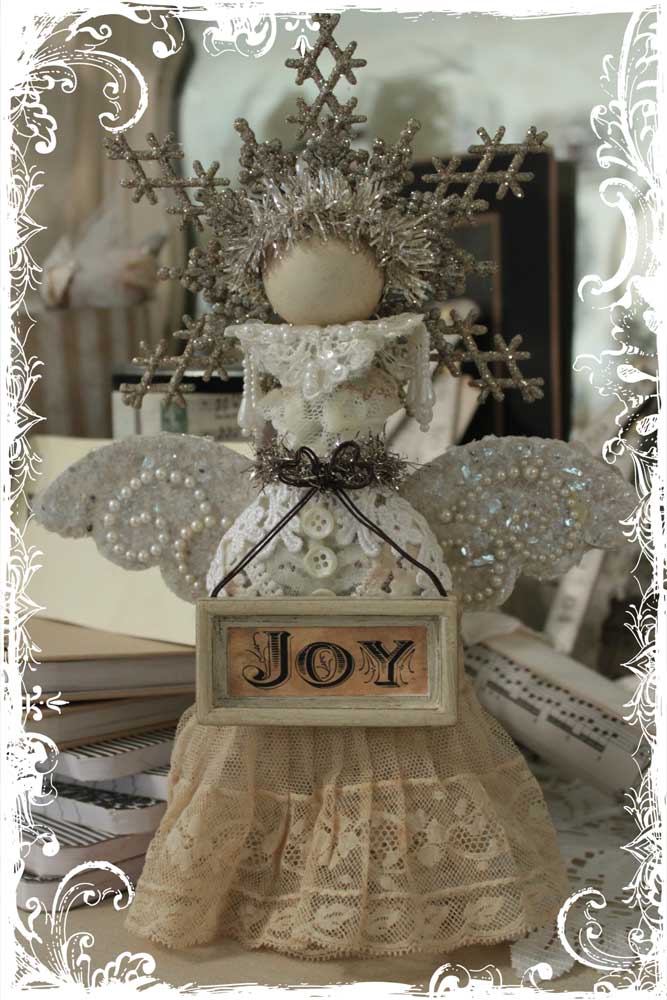 **My Desert Cottage**: Christmas Bottle Angel and a new look for me!