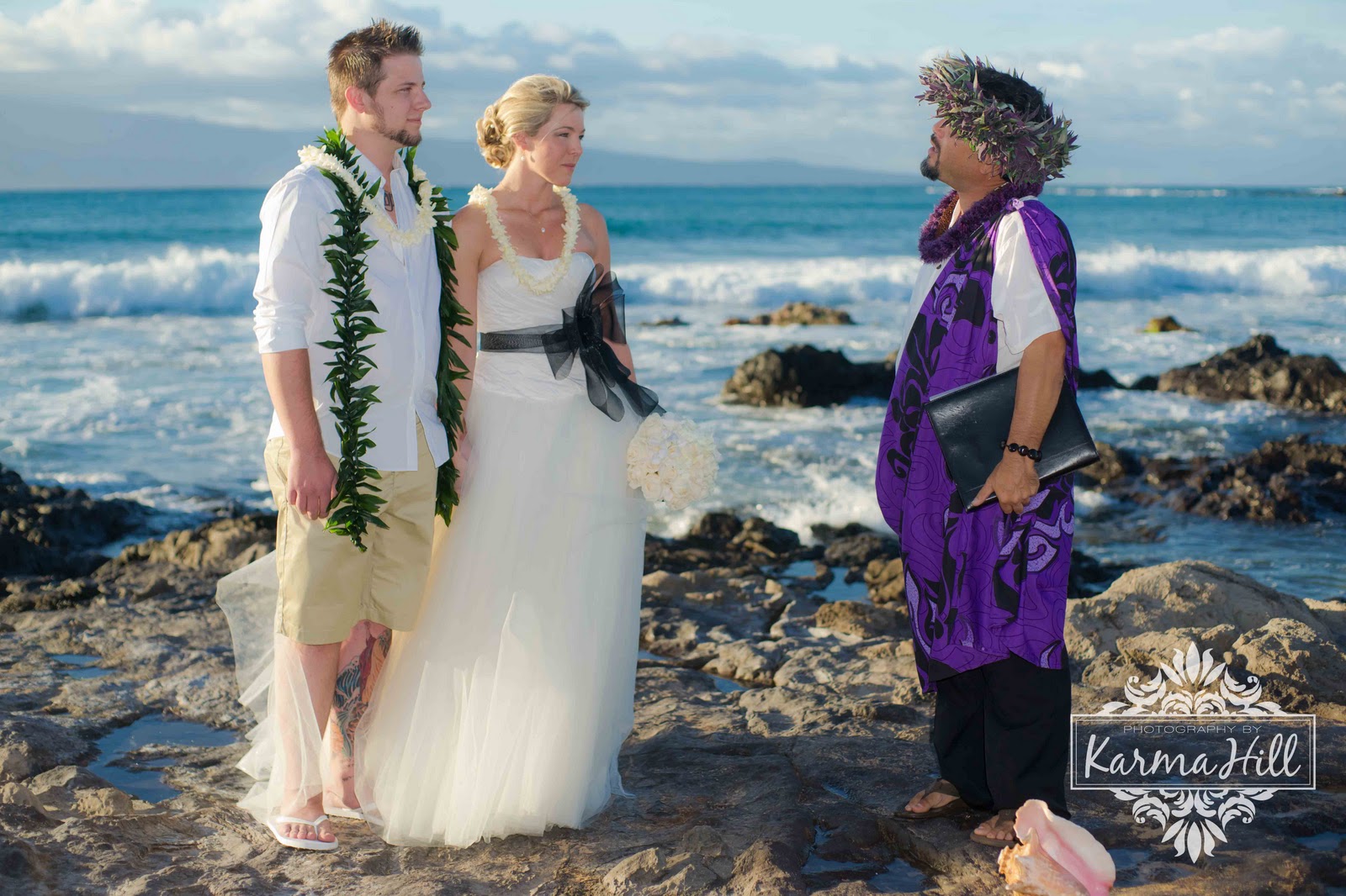 Oceanside Lava Rock Wedding - Hillary & Chris's Maui Wedding Preview by ...