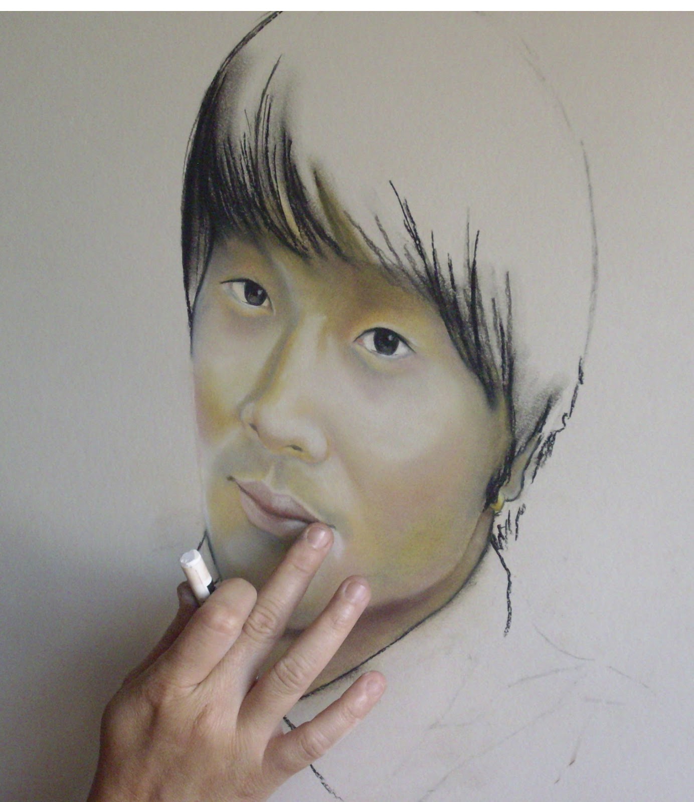 Learning to draw: How to paint portrait with pastel