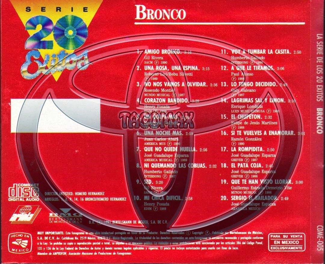sɐɹǝdnɹƃ sǝuoıɔɔǝΙoɔ: Bronco Serie 20 Exitos