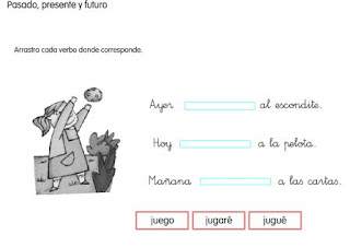 Mi rinconcito de Primaria: verbo: Presente Pasado y Futuro