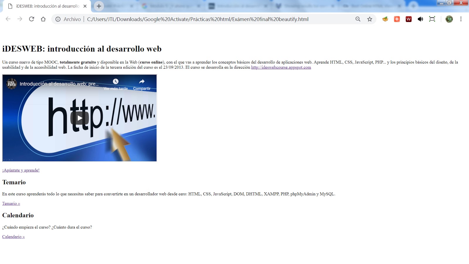 01 Desarrollo Web 1 y 2 / HTML-CSS: Módulo 5 / 2ª parte