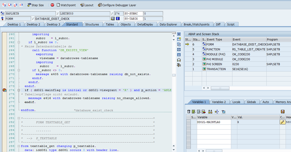 SAPist - My SAP experiments: Add entries to empty table via Debugging