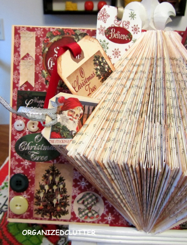 Christmas Folded Book Page Craft - Organized Clutter