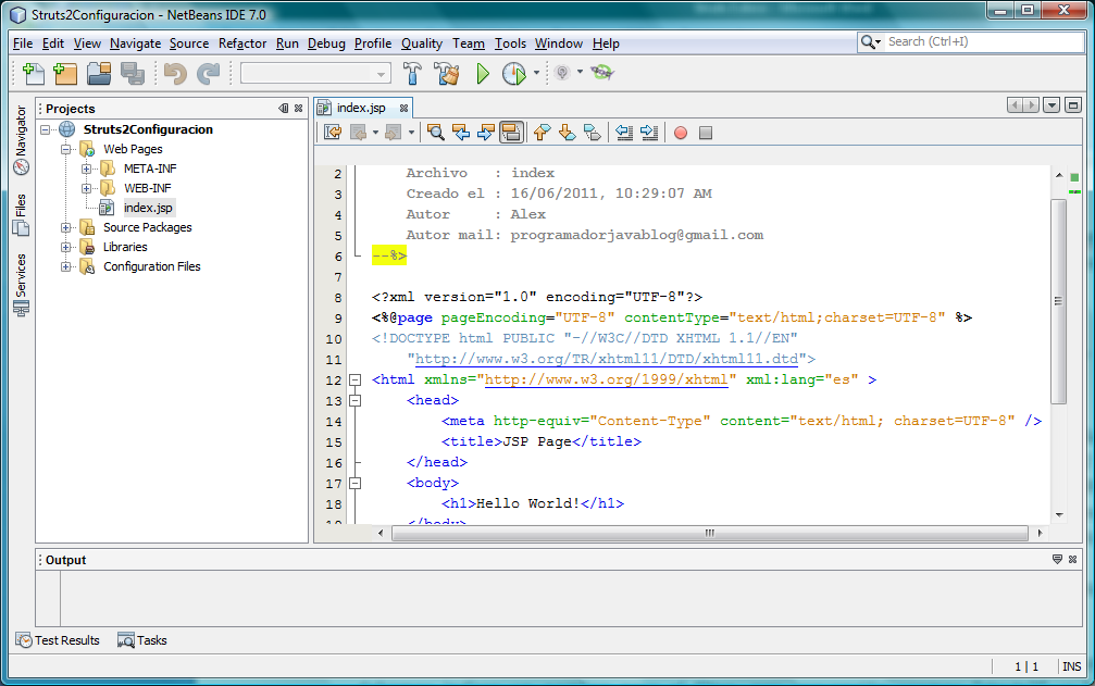 Tutoriales de Programacion Java: Struts 2 - Parte 1: Configuración