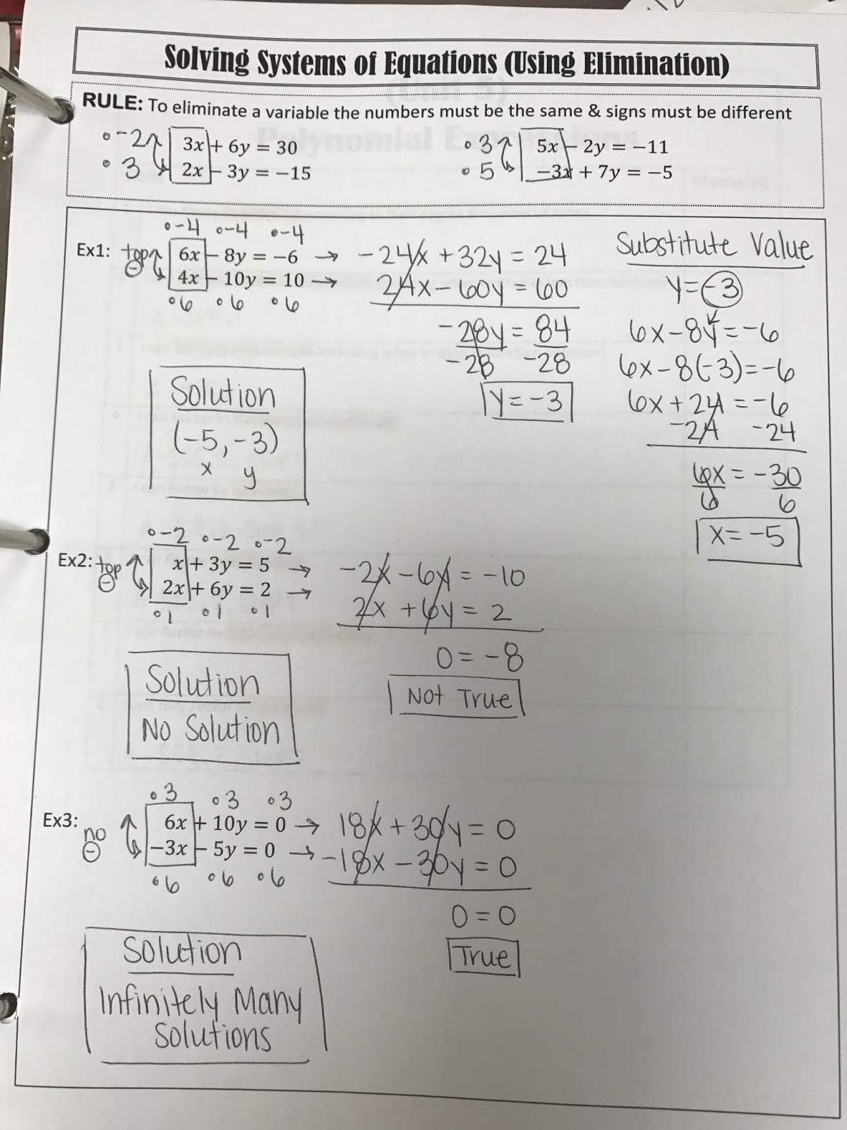 Radical~4~Math: Systems of Linear Equations (Elimination)