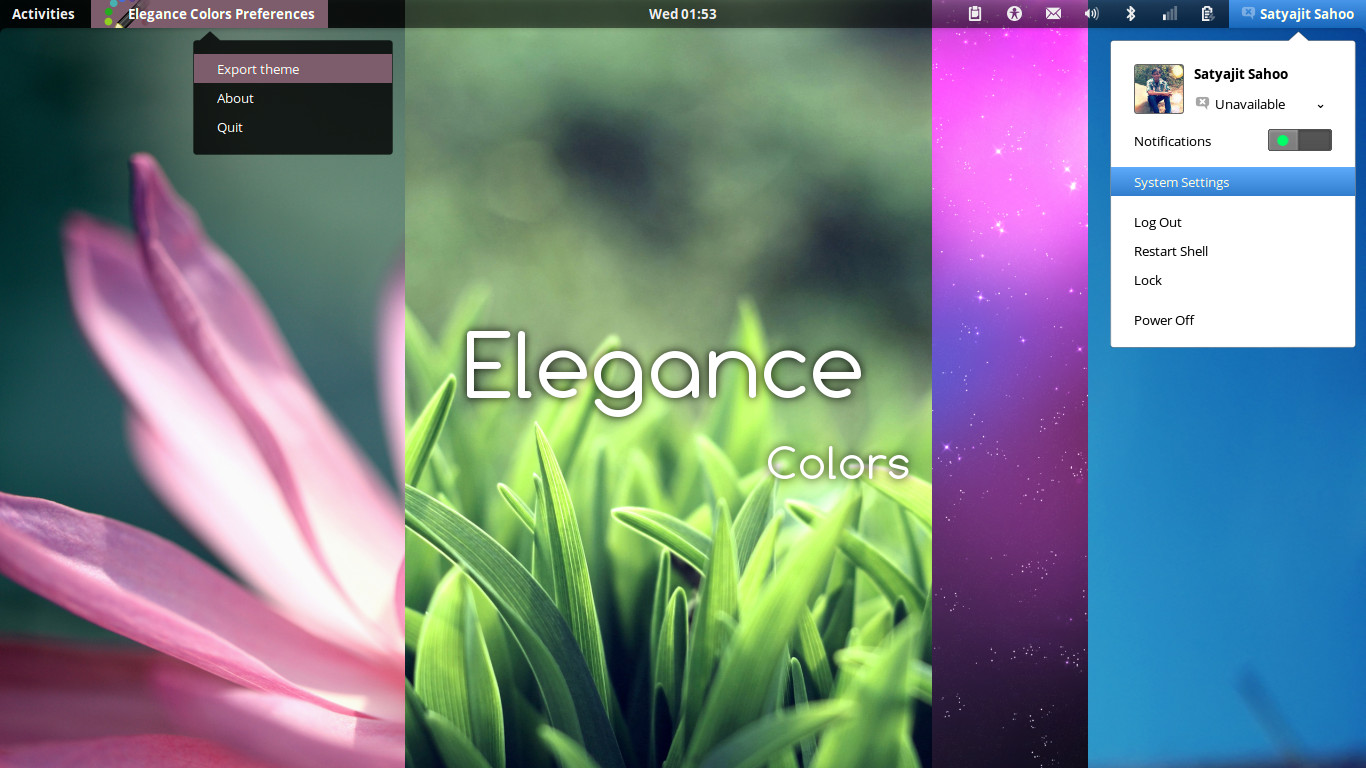 Highly Customizable, Chameleonic GNOME Shell theme `Elegance Colors ...