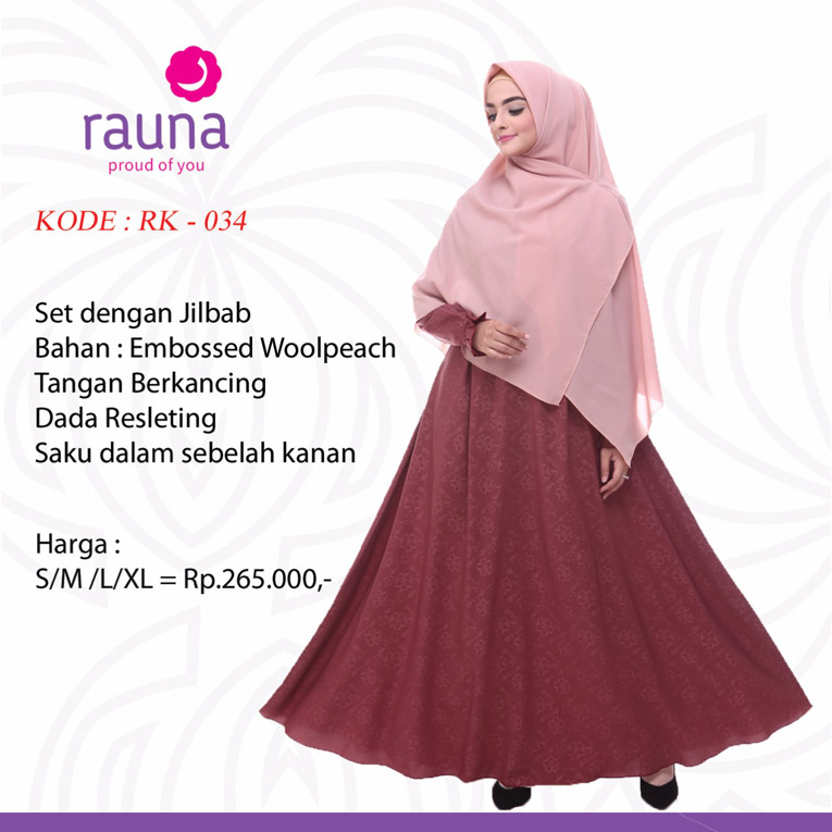 KOLEKSI GAMIS MUSLIMAH SYAR'I RAUNA RK 32,33,34,35