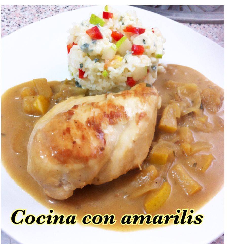 Receta de supreme de pollo con ensalada de peras y queso azul. | Cocina ...