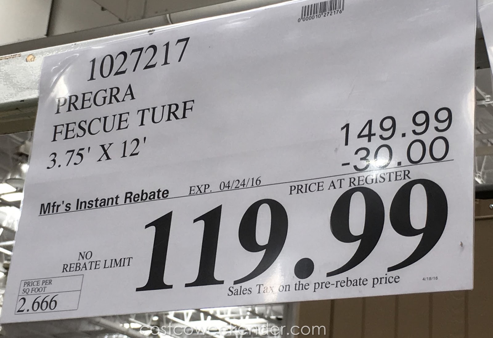 PreGra FesCue Artifical Grass | Costco Weekender
