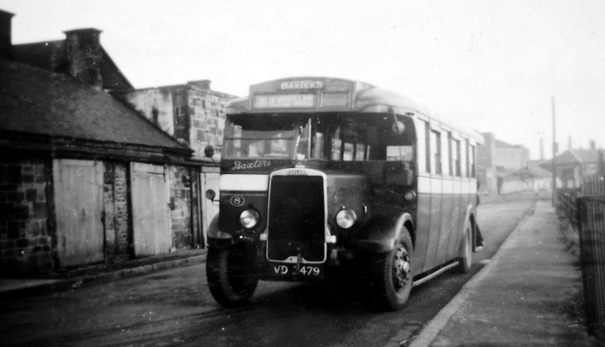 Tour Scotland: Old Photograph Passenger Bus Airdrie Scotland