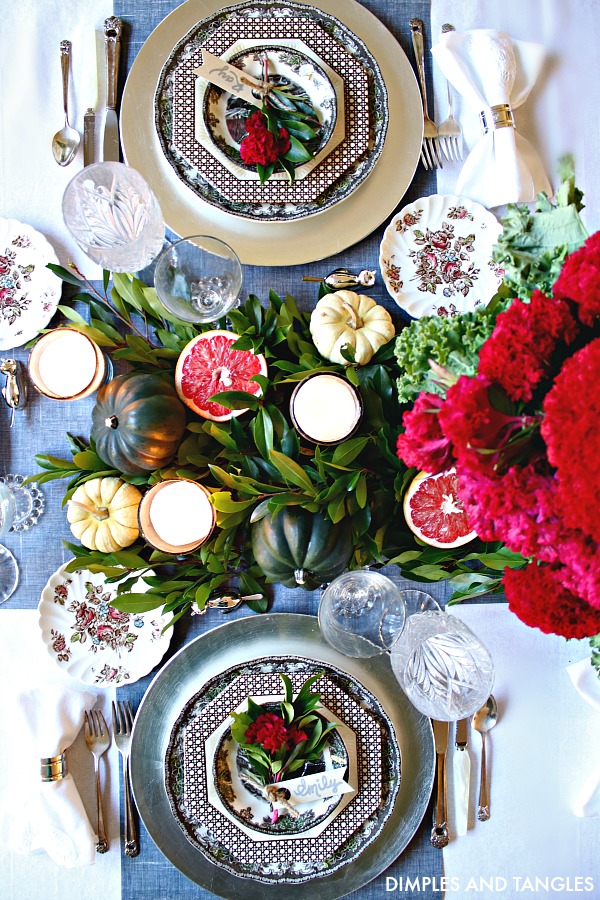 VINTAGE INSPIRED THANKSGIVING TABLE | Dimples and Tangles