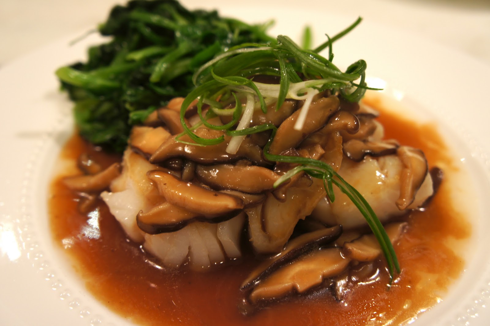 Seared True Cod with Shiitake Mushroom Oyster Sauce