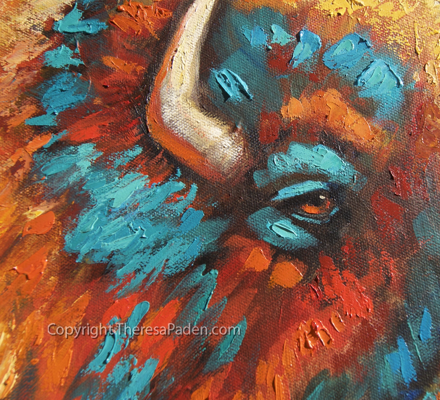 Colorful Southwestern Art: Colorful Southwestern Buffalo Painting with ...