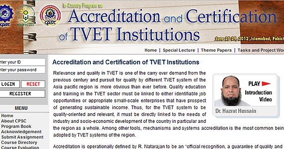 Accreditation and Certification of TVET Institutions | Web-Based ...