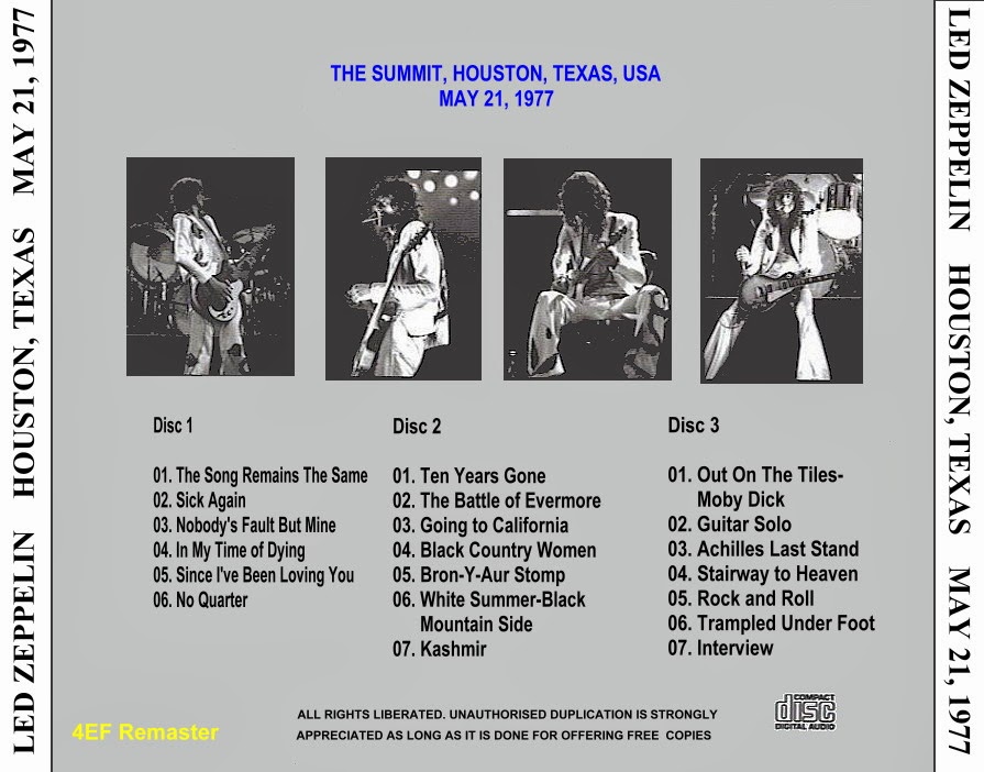 T.U.B.E.: Led Zeppelin - 1977-05-21 - Houston, TX (SBD/FLAC) "The ...