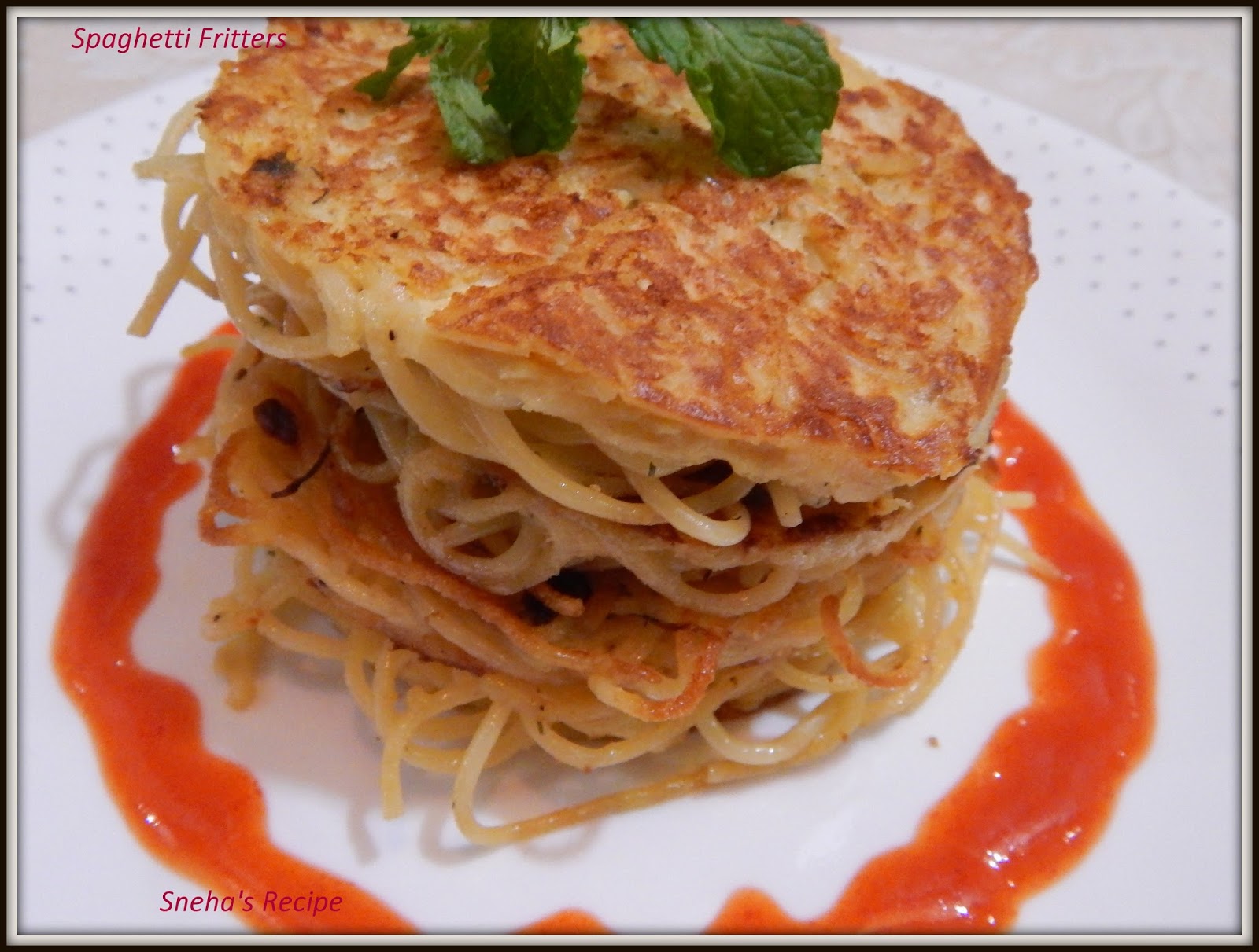 Spaghetti Fritters - Sneha's Recipe