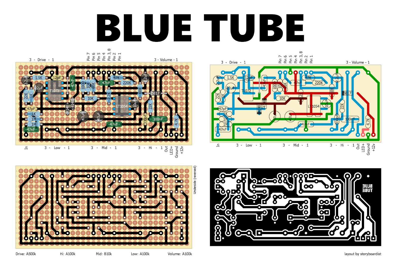 Perf and PCB Effects Layouts: Tube Works Blue Tube