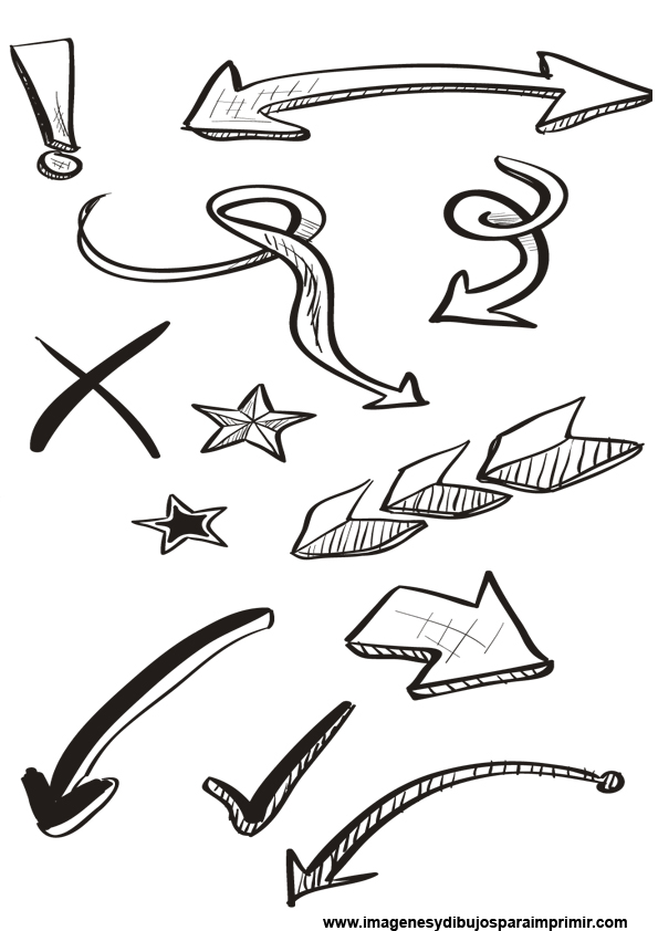 flechas para imprimir-Colorear dibujos,letras, Actividades infantiles