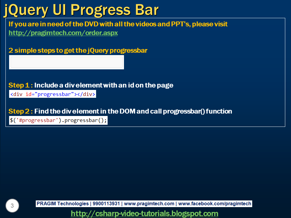 Sql Server Net And C Video Tutorial Jquery Ui Progress Bar