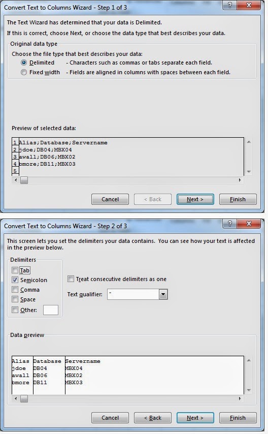Using Excel to Create Exchange Scripts