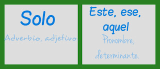Adverbio "solo" y pronombres demostrativos "este/a, ese/a, aquel/lla"