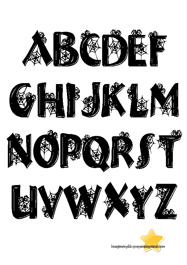 Abecedarios de halloween para imprimir-Colorear dibujos,letras ...