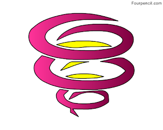 FourPencil: How to draw a Tornado for kids - step by step