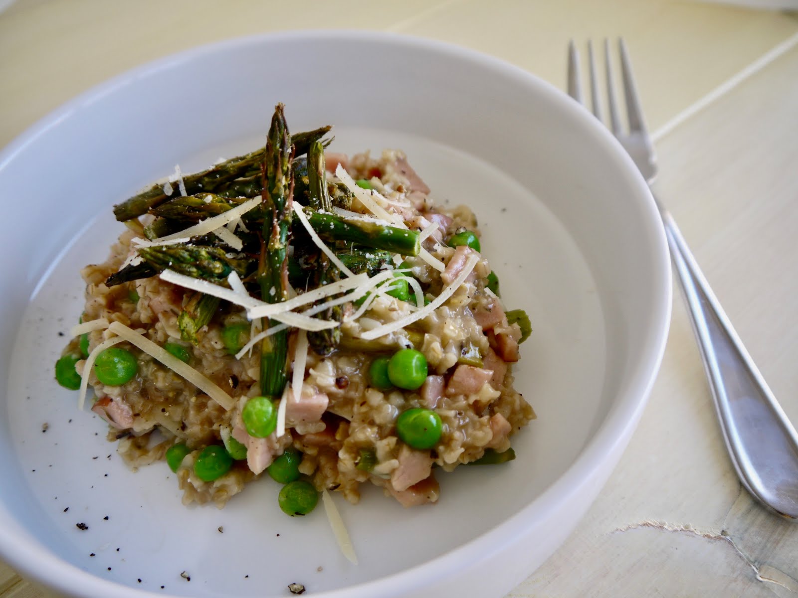 Eighty Twenty: 80--- Spring Steel Cut Oat Risotto