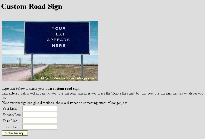 List of Free Online Photo Image Editor and Effects: Custom Road Sign