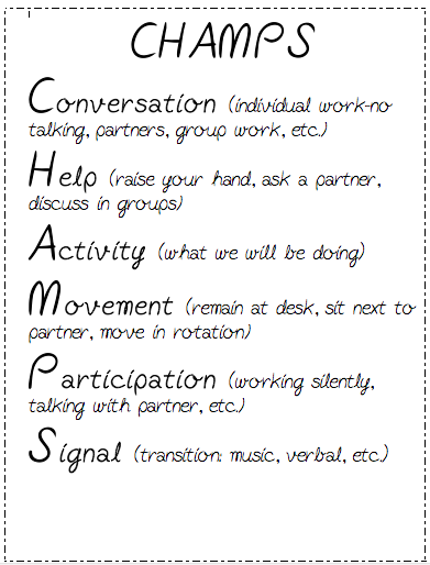 To Teach is to Learn: CHAMPS Classroom Management Strategy