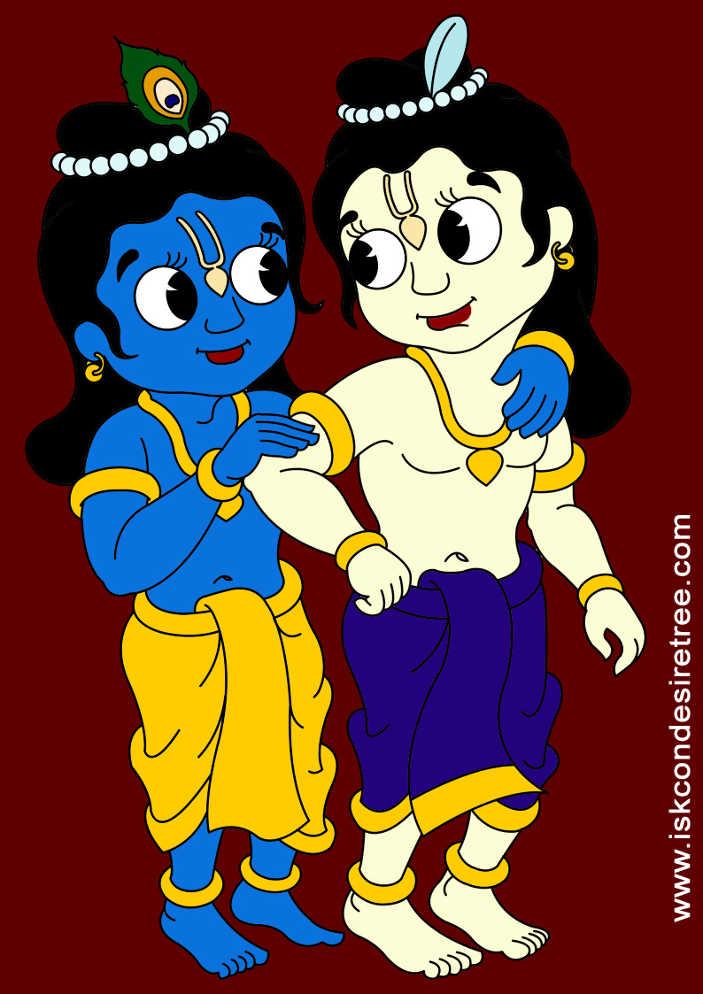 Bhagavat Chintan Das (Bhikaji): Sri Krishna Balarama Line Drawing