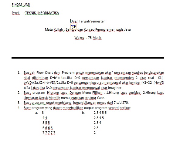 " MULAILAH DARI SEKARANG ": Coding Java : Kumpulan Soal-Soal Pemograman ...