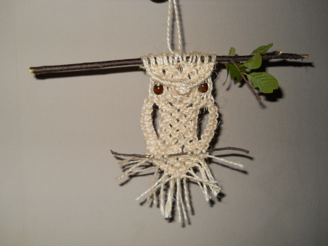 Onderwijs en zo voort ........: 2909. Macrame : Uil aan tak