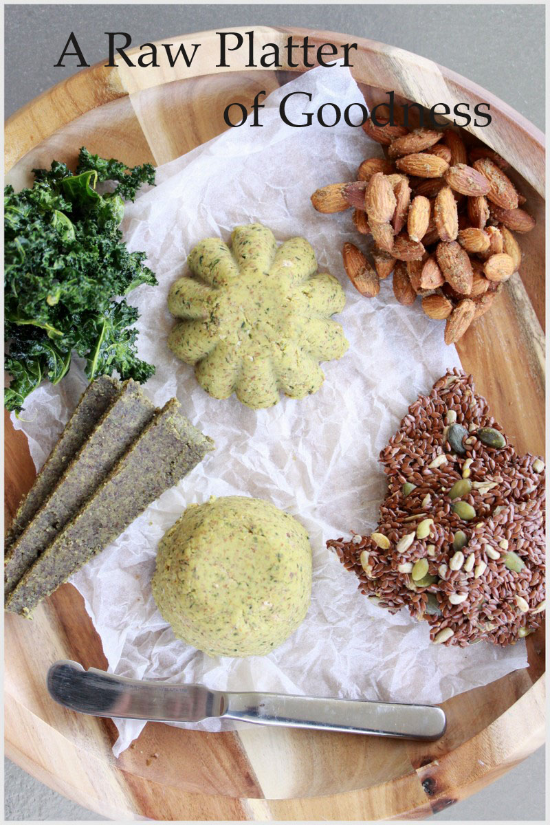 Nut Pulp Pate on a Raw Platter and in Wraps
