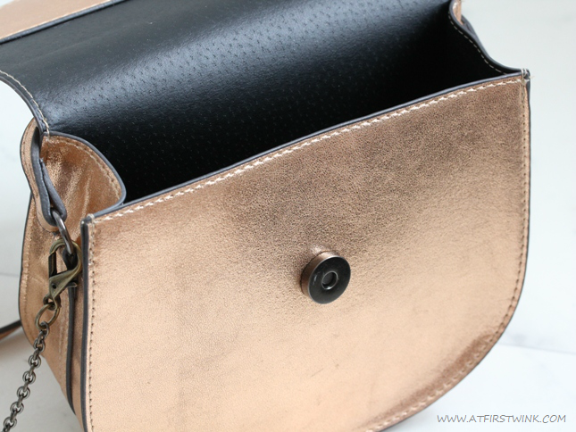 Metallic bronze bag from Mango