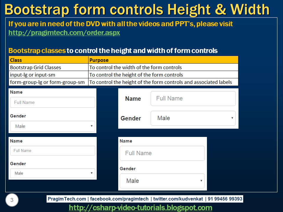 Sql Server Net And C Video Tutorial Bootstrap Form Controls Height And Width