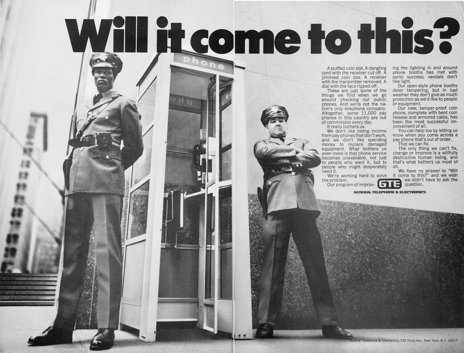 Progress is fine, but it's gone on for too long.: Phone booth woes, 1972