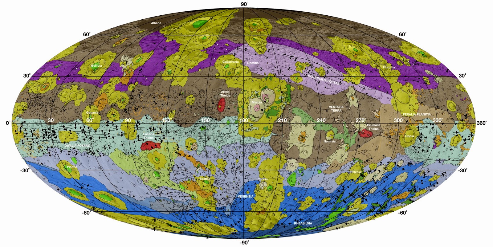 Orbiter.ch Space News: Geologic Maps of Vesta from NASA’s Dawn Mission ...