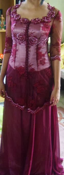 (Gaun) Model baju pesta kain sifon modern