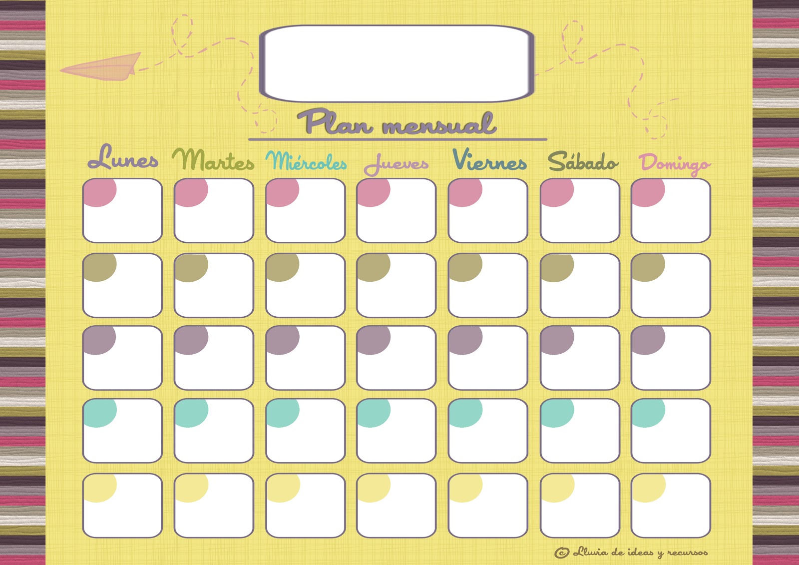 Descargables: Plan mensual - LLUVIA DE IDEAS