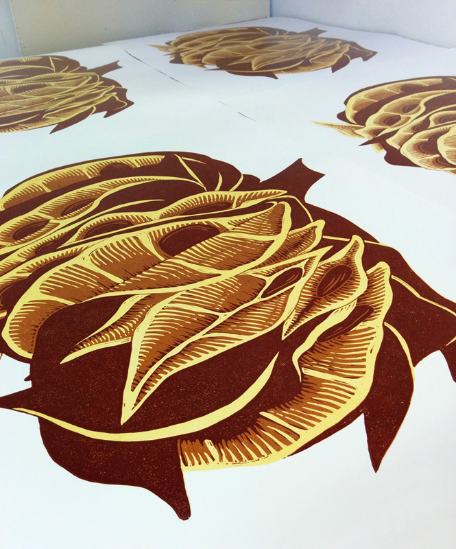 Nessy Designs: Bundleflower Linocut - Color 3
