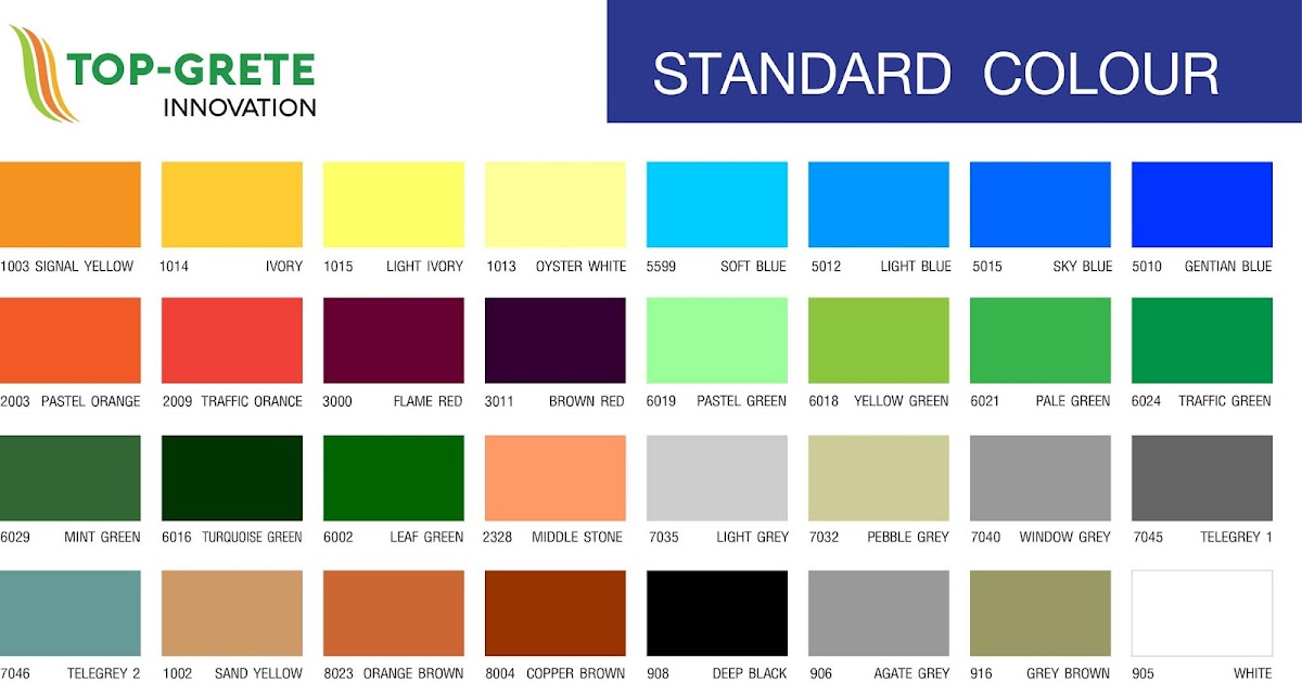 STANDARD COLOUR ~ Top-Grete