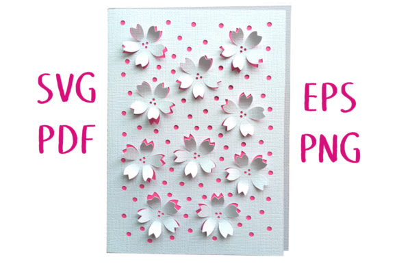 Cherry Blossom 3D Card Cut File - Free SVG Files For Cricut